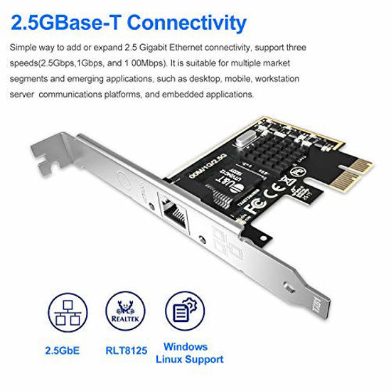 GetUSCart- 2.5GBase-T PCIe Network Adapter with 1 Port, 2500/1000/100Mbps PCI Express Gigabit ...