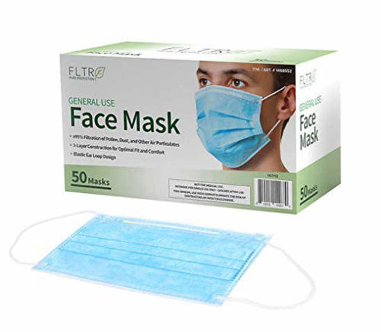 GetUSCart- FLTR, Single-Use, General Purpose, 3-Layer Flat Blue Face ...