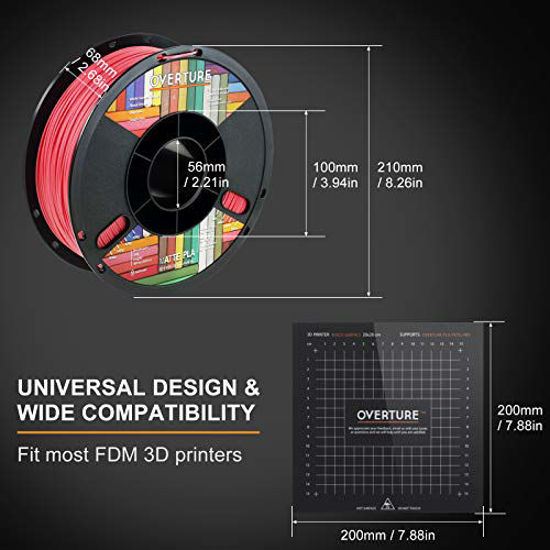 GetUSCart- OVERTURE PLA Matte Filament 1.75mm with 3D Printer Build ...