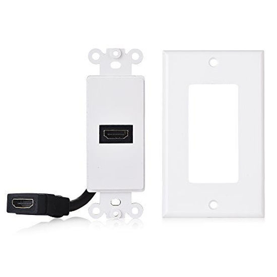 GetUSCart- Cable Matters 2-Pack 1-Port HDMI Wall Plate in White (4K UHD ...