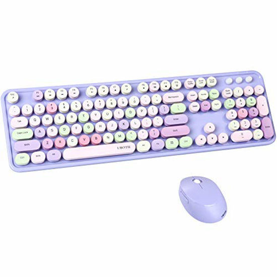 Getuscart Ubotie Colorful Computer Wireless Keyboard Mouse Combos