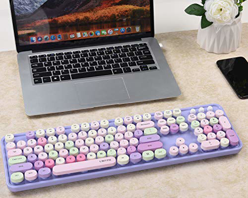 Getuscart Ubotie Colorful Computer Wireless Keyboard Mouse Combos