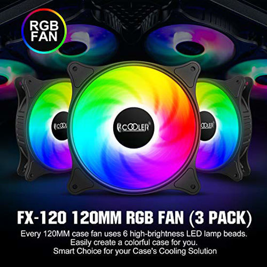GetUSCart- PCCOOLER 120mm Case Fan 3 Pack Magic Moon Series, PC-FX120 ...