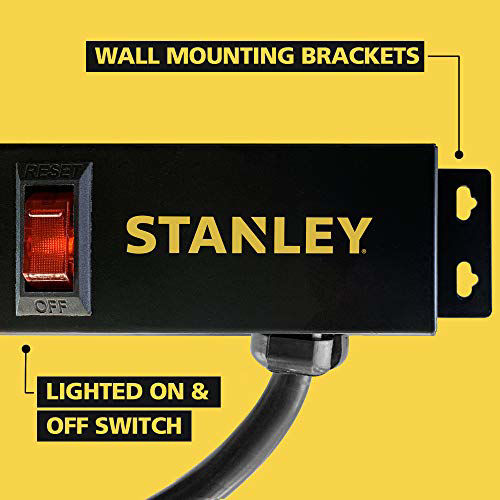 GetUSCart- Stanley 31610 SurgeMax Pro 9 Outlet Metal Surge Protector, Black