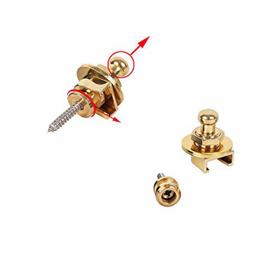 GetUSCart- Wolfride 4PCS Guitar Strap Lock Buttons Gold Metal Security ...