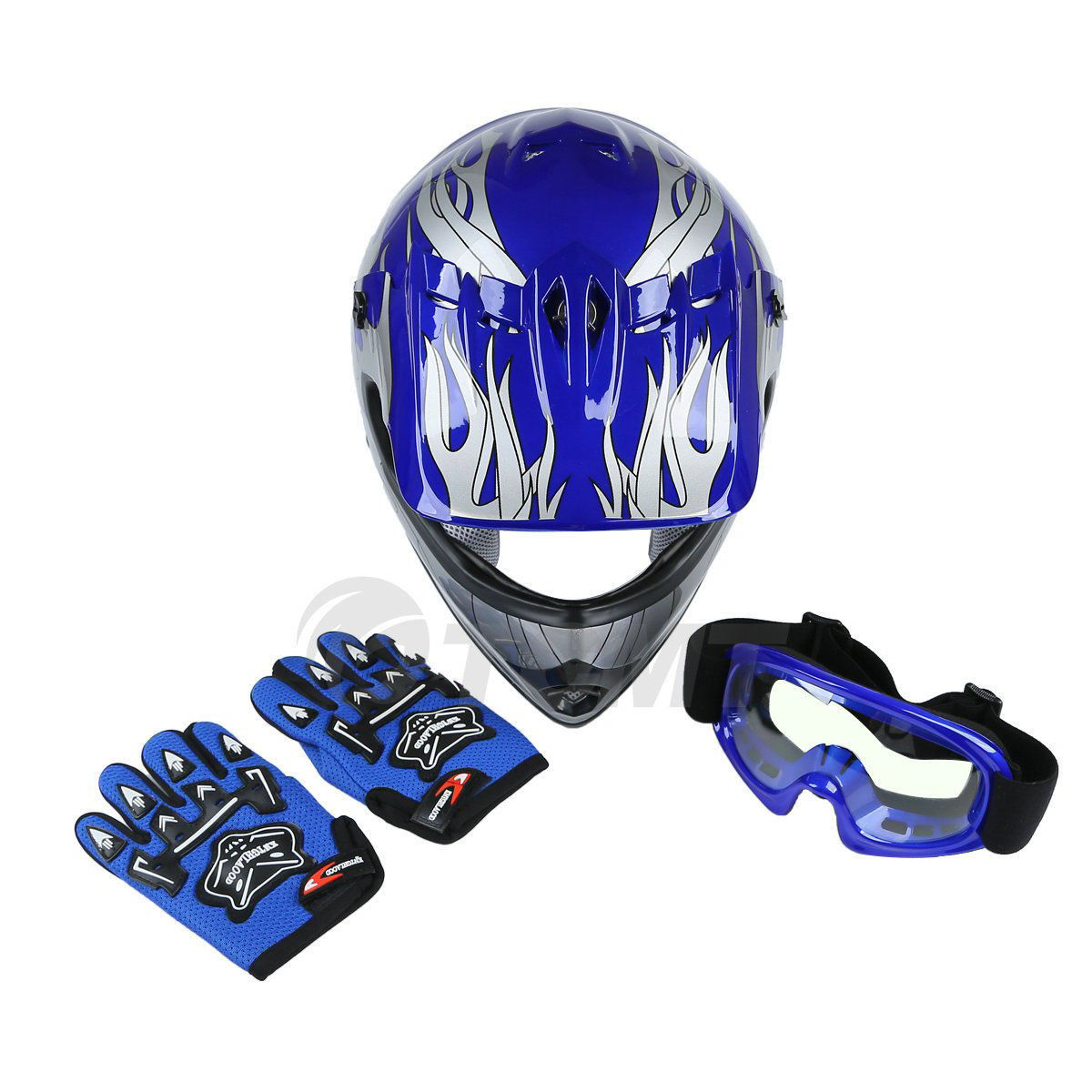 GetUSCart- TCMT Dot Youth & Kids Motocross Offroad Street Helmet Blue ...