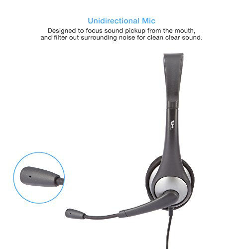 GetUSCart- Cyber Acoustics Mono Headset, headphone with microphone, great for K12 School ...