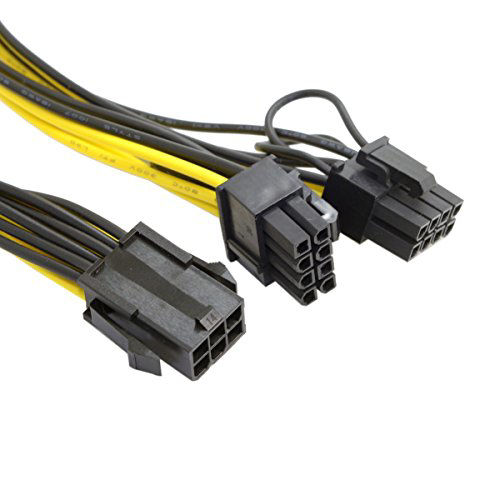 GetUSCart- Cablecc PCI-E PCI Express ATX 6Pin Male to Dual 8Pin & 6Pin ...