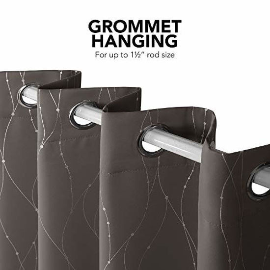 GetUSCart- Deconovo Blackout Curtains Wave Line with Little Dots Foil ...