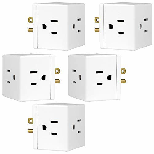GetUSCart- GE 3 Plug, 5 Pack, Wall Tap, Adapter, Grounded Outlet ...