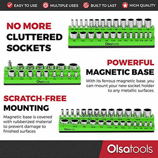 GetUSCart- Olsa Tools Magnetic Socket Organizer | 3 Piece Socket Holder ...