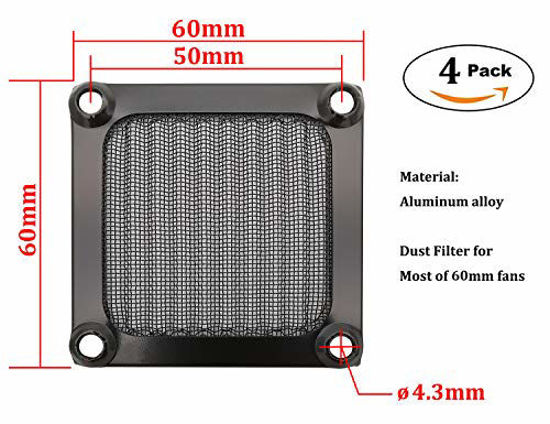 GetUSCart- 60mm Computer Case Fan Filter Grills with Screws, Aluminum ...