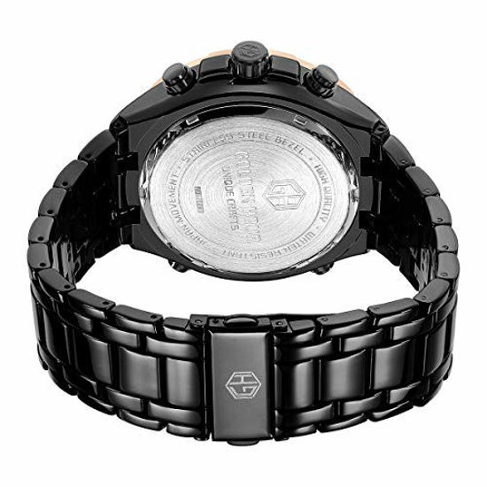 GetUSCart- GOLDEN HOUR Heavy Stainless Steel Analog Digital Mens ...