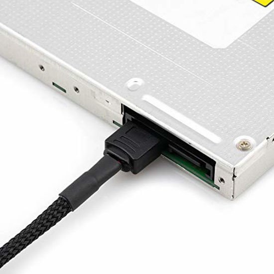 GetUSCart- CRJ SATA Power 15-Pin Male to SATA 6-Pin Slimline Sleeved ...