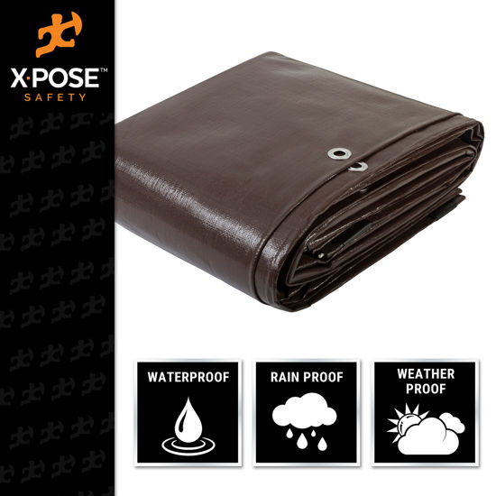 GetUSCart- 24' x 36' Super Heavy Duty 16 Mil Brown Poly Tarp Cover ...