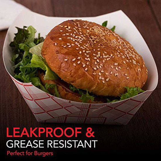 GetUSCart- Paper Food Boats (250 Pack) Disposable Red and White ...