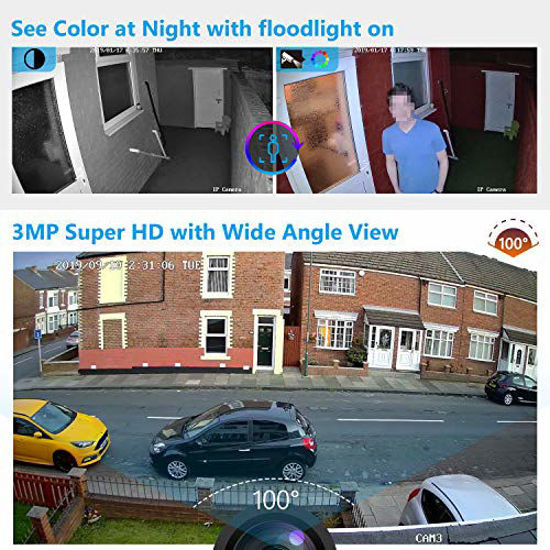 GetUSCart- Add-on Floodlight Security Camera for YESKAMO WiFi Wireless ...