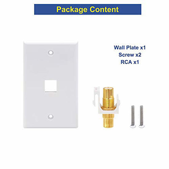 GetUSCart- VCE Single RCA Connector Wall Plate for Subwoofer Audio Port ...