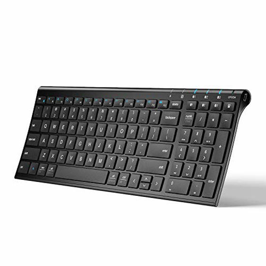GetUSCart- iClever BK10 Bluetooth Keyboard, Multi Device Keyboard Rechargeable Bluetooth 5.1 ...