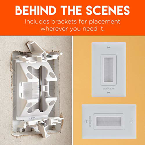 GetUSCart- Echogear Wall Brush Plate for Hiding Up to 8 Low Voltage ...