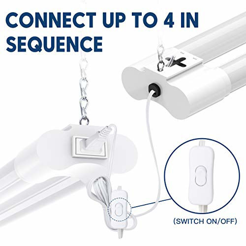 GetUSCart- Bbounder 4 Pack Linkable LED Utility Shop Light, 4 FT, 4000 ...