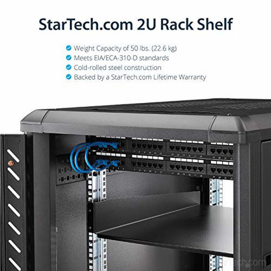 GetUSCart- StarTech.com 2U Fixed Server Rack Mount Shelf - 22" Deep ...