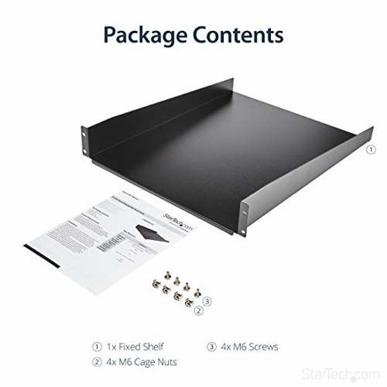 GetUSCart- StarTech.com 2U Fixed Server Rack Mount Shelf - 22" Deep ...