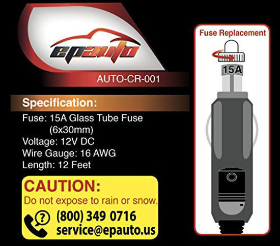 GetUSCart- EPAUTO 12V 12' Foot Heavy Duty Extension Cord with Cigarette ...