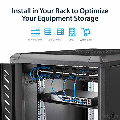 GetUSCart- StarTech.com 1U Fixed Server Rack Mount Shelf - 10in Deep ...