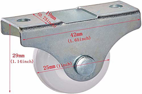 GetUSCart- ZXHAO 1 inch Casters Fixed Metal Top Plate Hard Plastic ...