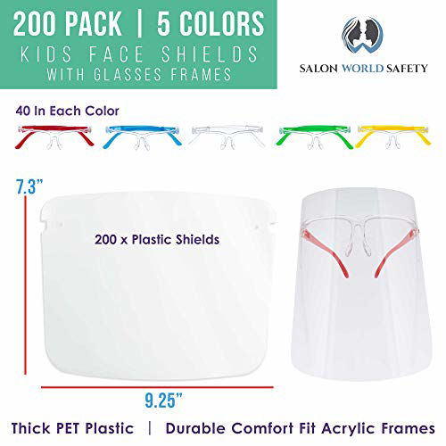 GetUSCart- TCP Global Salon World Safety 200 Kids Face Shields with ...