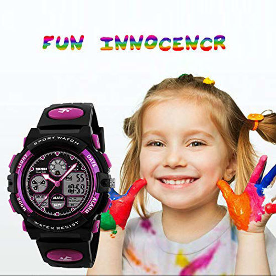GetUSCart- Girls Watch Age 10-12 for Gifts, Dark Purple Digital Sports ...