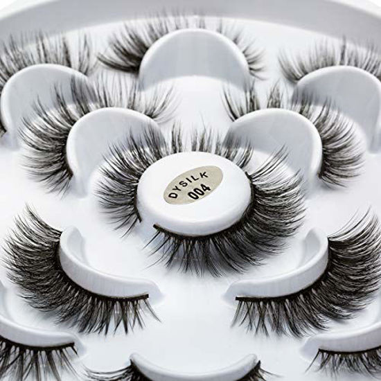 GetUSCart- DYSILK 7 Pairs 6D Mink Eyelashes Faux Wispy Dramatic Long ...