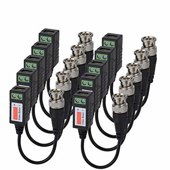 GetUSCart- Video Balun Connectors Passive 8 Pairs Cat5 HD Mini CCTV BNC ...