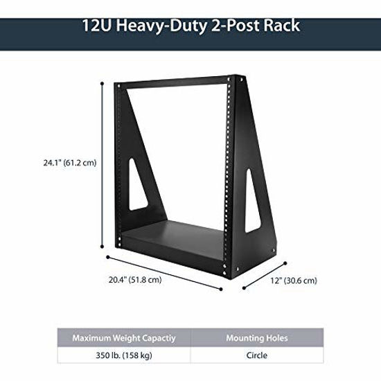 GetUSCart- StarTech.com 12U Heavy Duty 2 Post Open Frame Network Rack ...