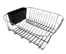 GetUSCart- Deluxe Chrome-Plated Steel Small Dish Drainers (Black)