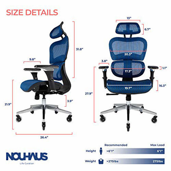 GetUSCart- NOUHAUS Ergo3D Ergonomic Office Chair - Rolling Desk Chair ...