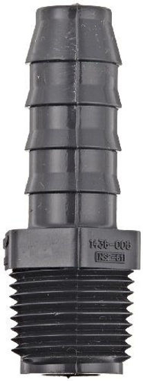 GetUSCart- Spears 1436 Series PVC Tube Fitting, Adapter, Schedule 40, Gray, 1/2" Barbed x NPT Male