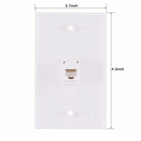 GetUSCart- Ethernet Wall Plate, 1 Port Cat6 Keystone Female to Female ...