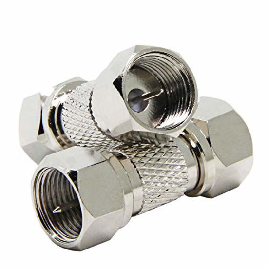 GetUSCart- Male to Male Coax Connector, 2-Pack 75 Ohm F Type RG6 ...
