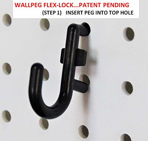 GetUSCart- WallPeg Locking Pegboard Hooks - 100 pk. Flex-Lock L Style ...