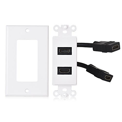GetUSCart- Cable Matters 2-Pack 2-Port HDMI Wall Plate in White (4K UHD ...