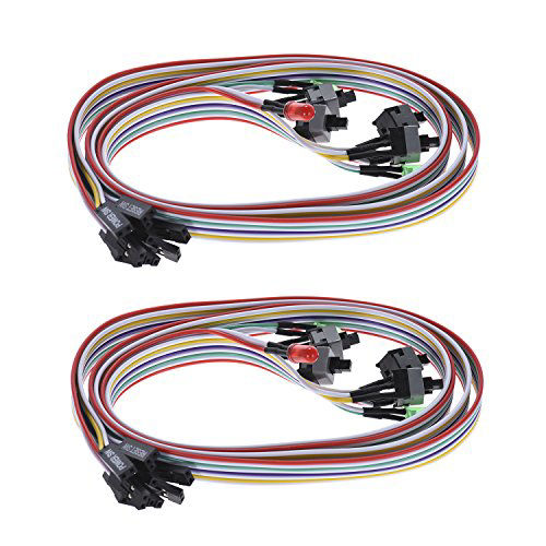 GetUSCart- Warmstor 2-Pack Computer Case LED Light Red Green ATX Power ...