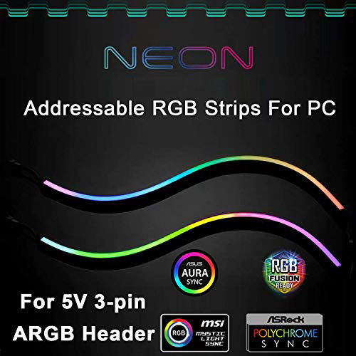GetUSCart- NEON Digital RGB LED Strip for PC, Addressable LED Strip for ...