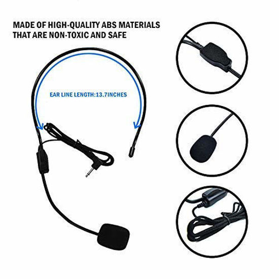 GetUSCart- Set of 2 Headset Microphone, Flexible Wired Boom for Voice ...