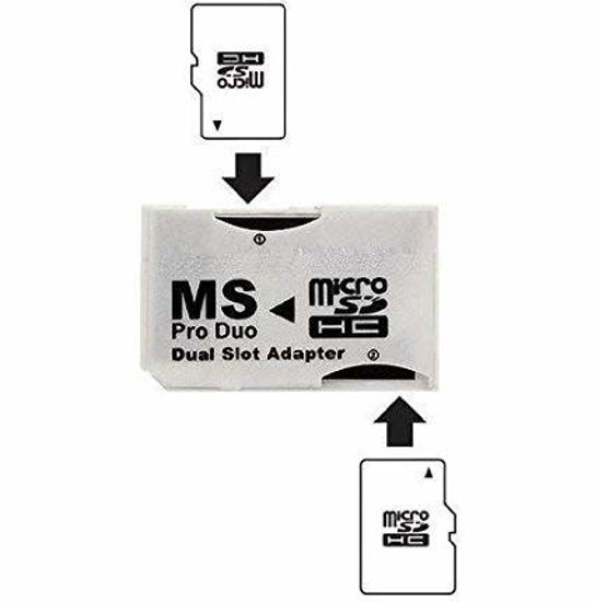 GetUSCart- Micro TF to MS Memory Stick PRO Duo Dual Slot Adapter White ...