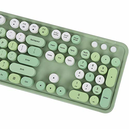 Getuscart Ubotie Colorful Computer Wireless Keyboard Mouse Combos Typewriter Flexible Keys
