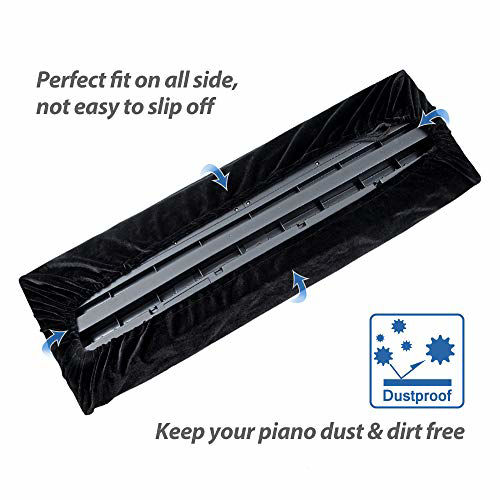 GetUSCart- Piano Keyboard Cover, Stretchable Velvet Dust Cover with ...