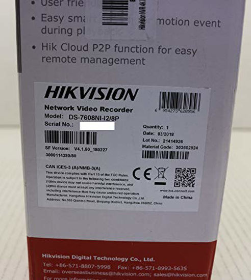 GetUSCart- Hikvision DS-7608NI-I2/8P 8CH IP Network Video Recorder Integrated 8 POE Embedded ...