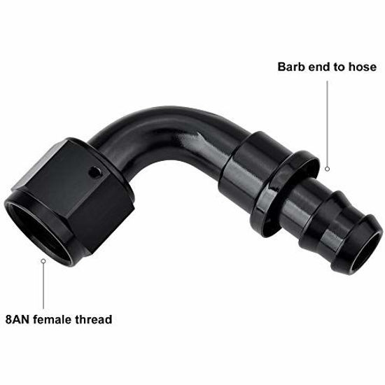 GetUSCart- EVIL ENERGY 8AN 90 Degree Push Lock Hose Fitting End Black